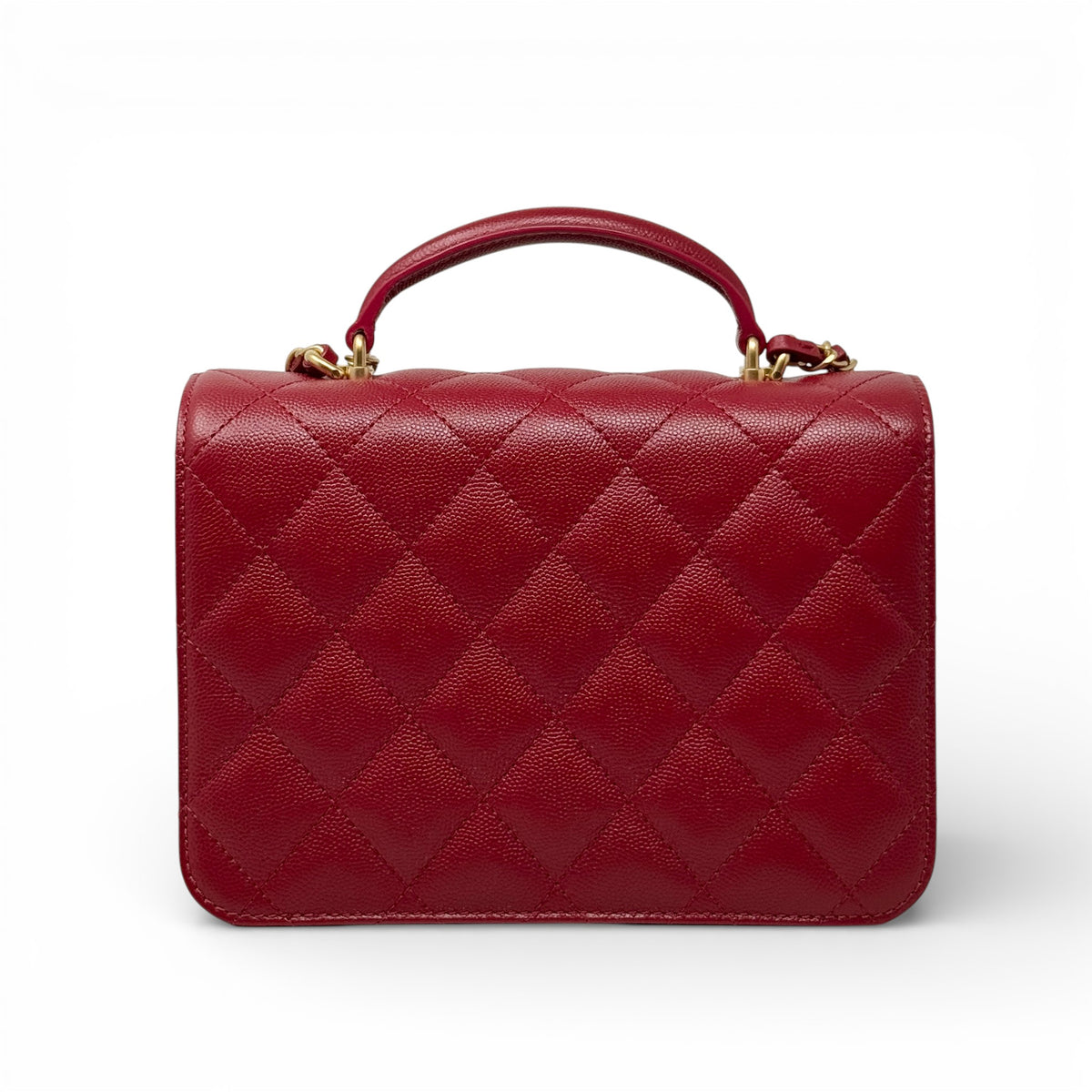 Chanel Red Small Top Handle Flap | Jadore Couture