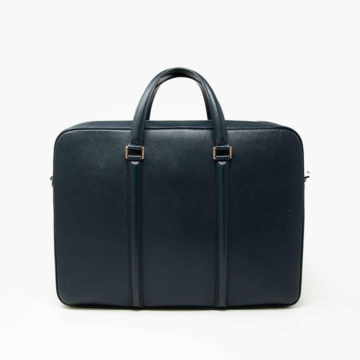 Celine Navy Grained Calfskin Briefcase | Jadore Couture